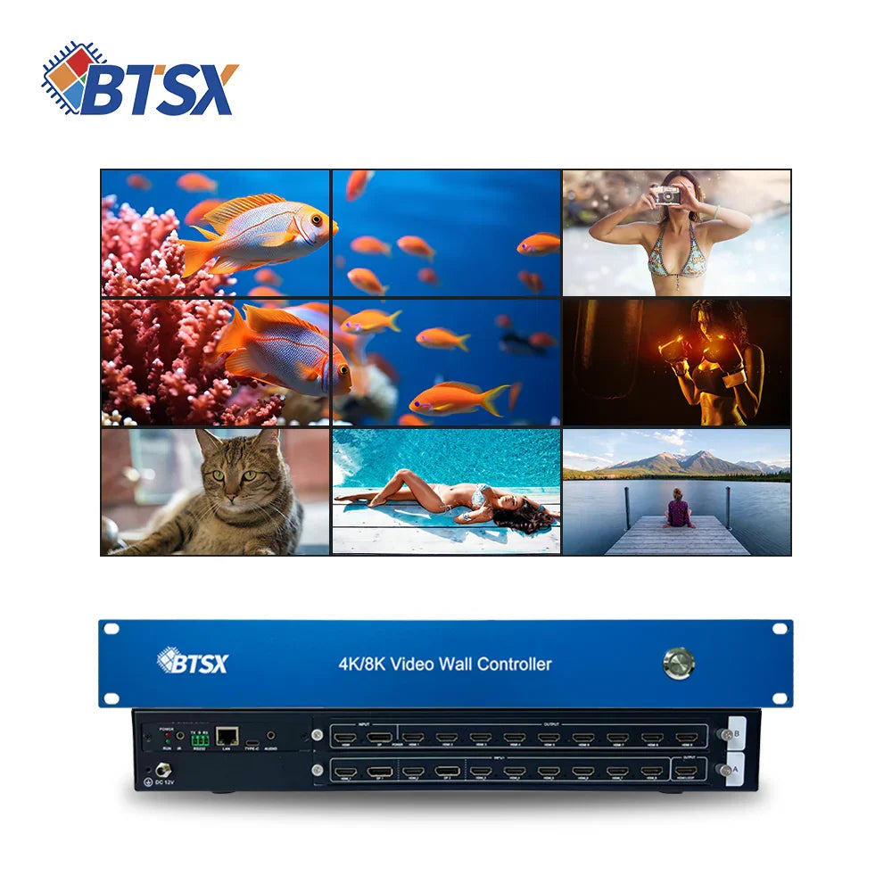 8x9 4K60 4K@60Hz Multi-Viewer / Video Wall Processor with HDMI Echo ...