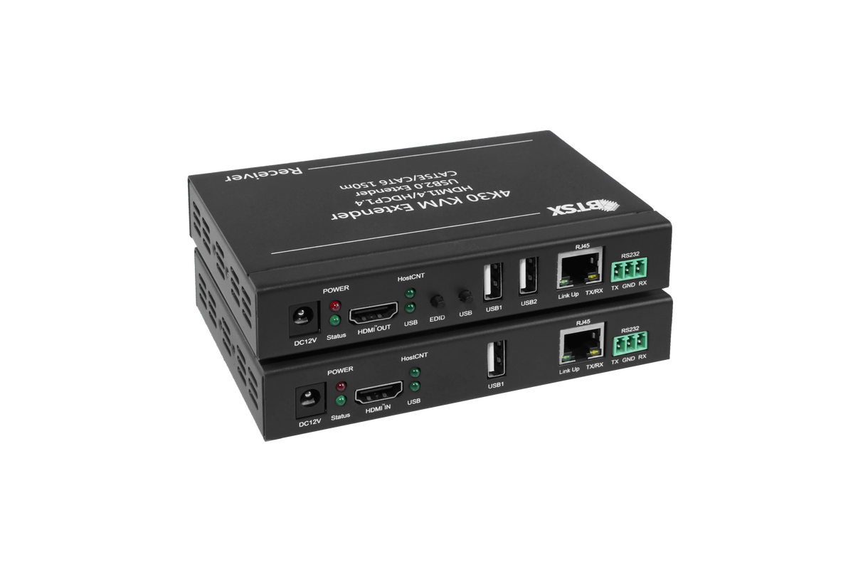 BIT-Ex-IP-4K-KVM 4K HDMI® Extender 100M to Network Cable Converter KVM USB RS232 Signal Extender ...